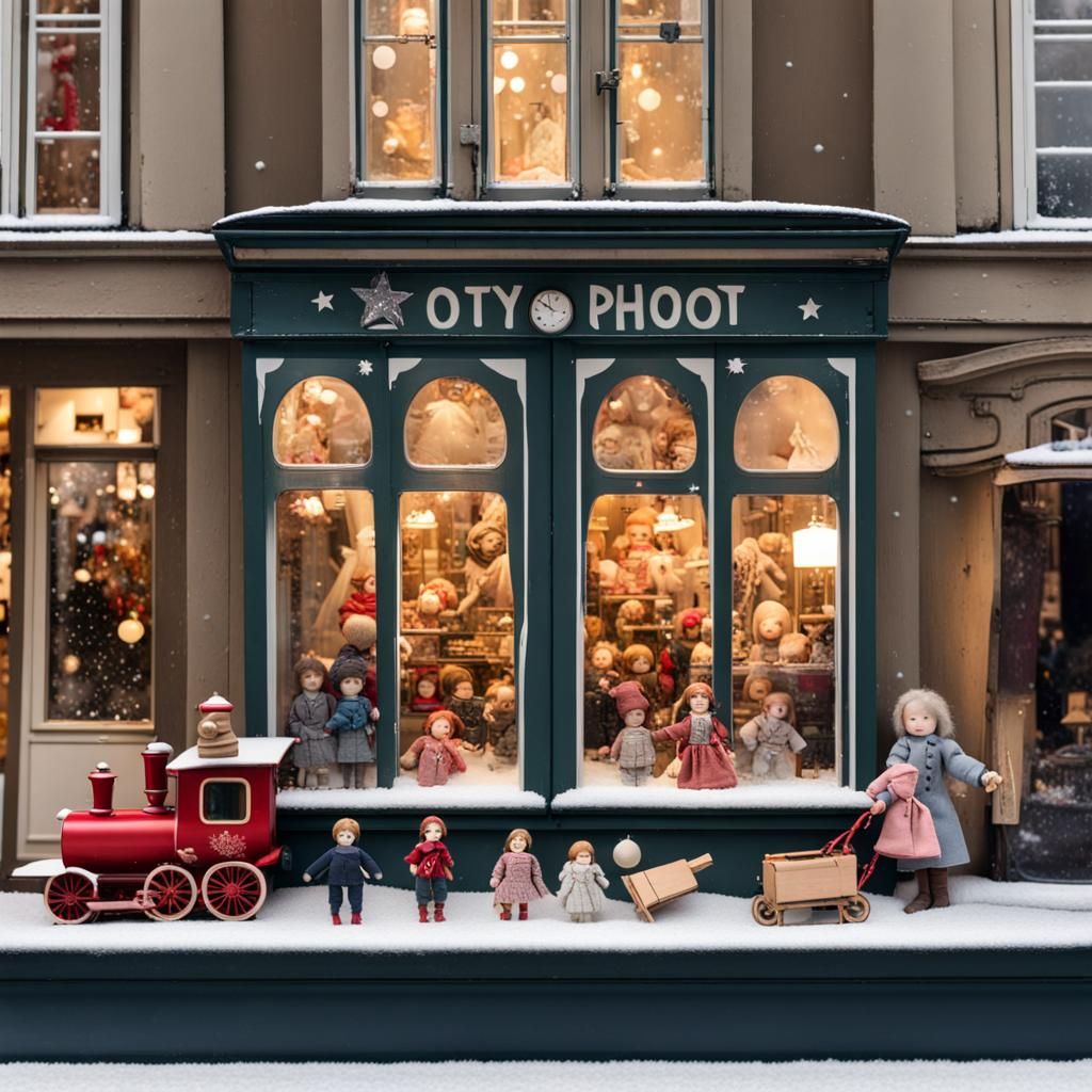 Toy shop window in Copenhagen - AI Generated Artwork - NightCafe Creator
