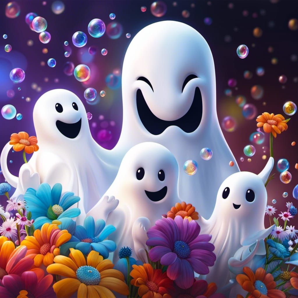 Ghostly bubbles 👻 - AI Generated Artwork - NightCafe Creator