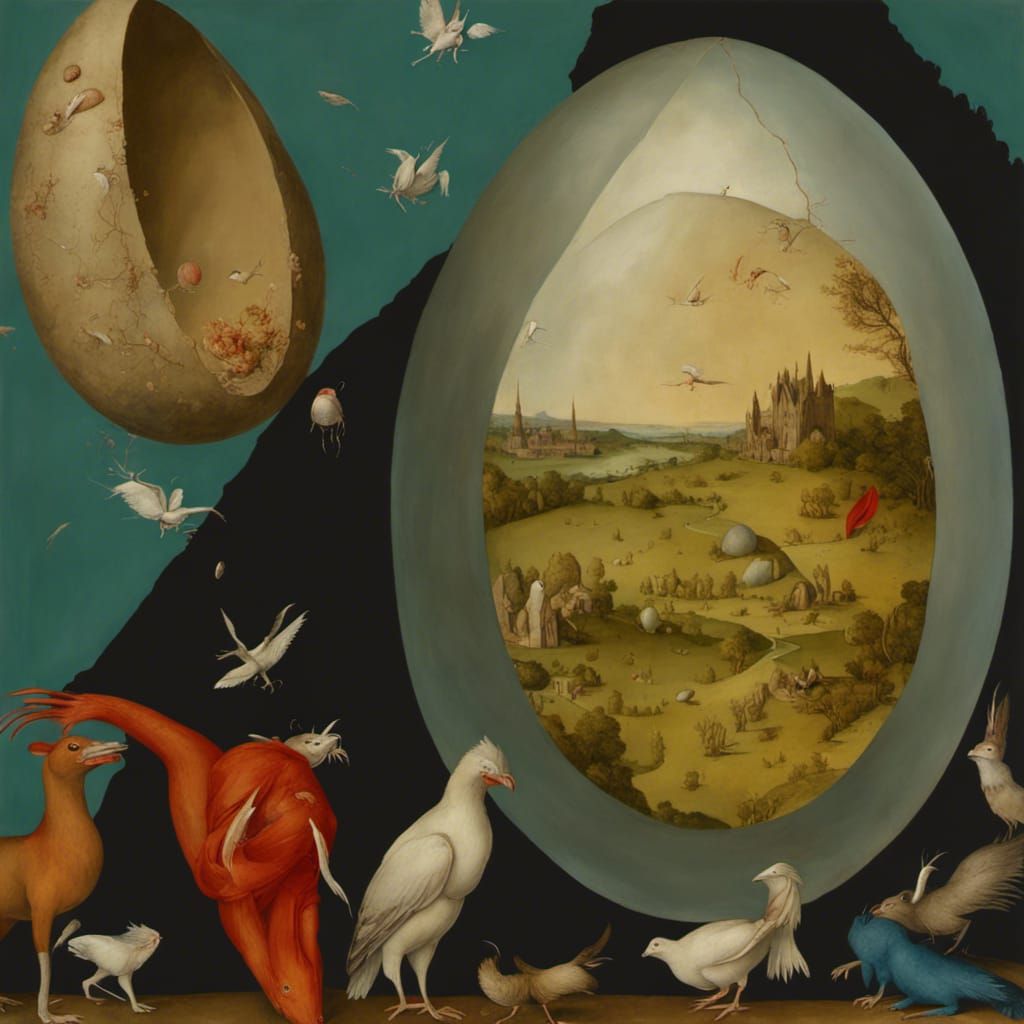 boschian foxbeast with sleepybirbs - Surreal Landscape with ...