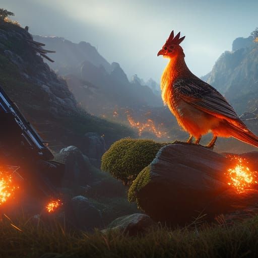 A chicken doing a triple backflip intricate details, HDR, beautifully ...