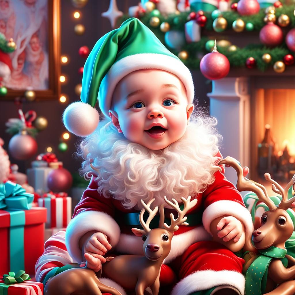 A Very Detailed Breathtaking Beautiful Stunning BABY Santa the Cutest ...