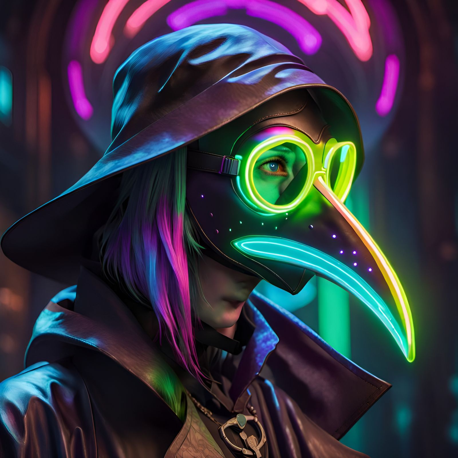 Cyberpunk Plague Doctor X - AI Generated Artwork - NightCafe Creator