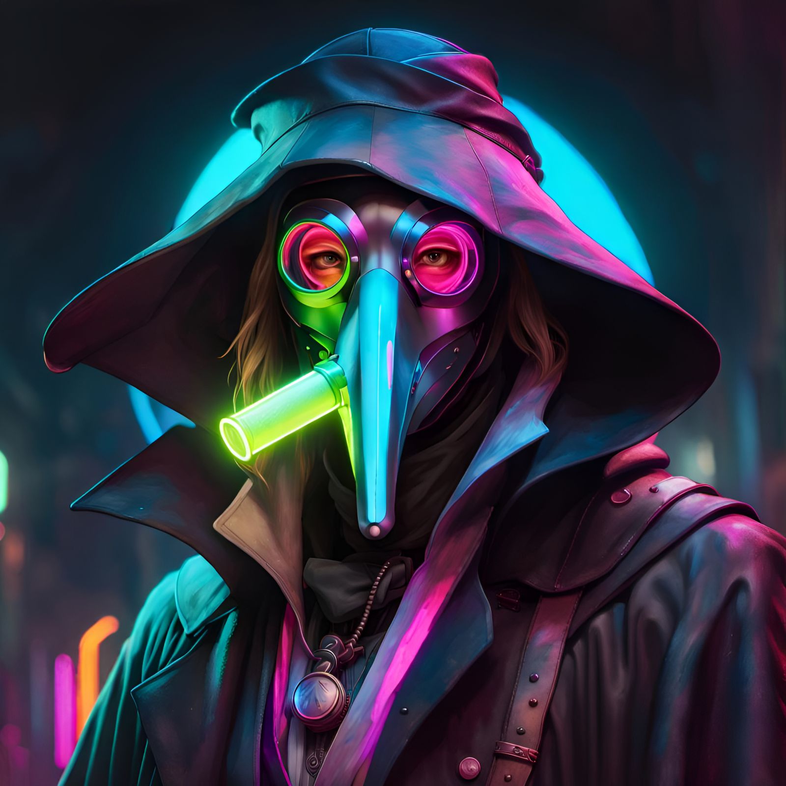 Cyberpunk Plague Doctor XI - AI Generated Artwork - NightCafe Creator
