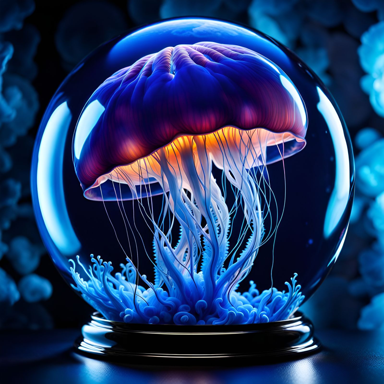 Glowing Midnight Sea Dancer - AI Generated Artwork - NightCafe Creator