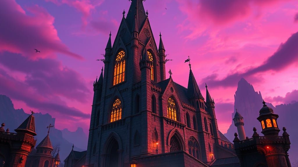 realistic huge medieval magical fantasy university academy tower of ...