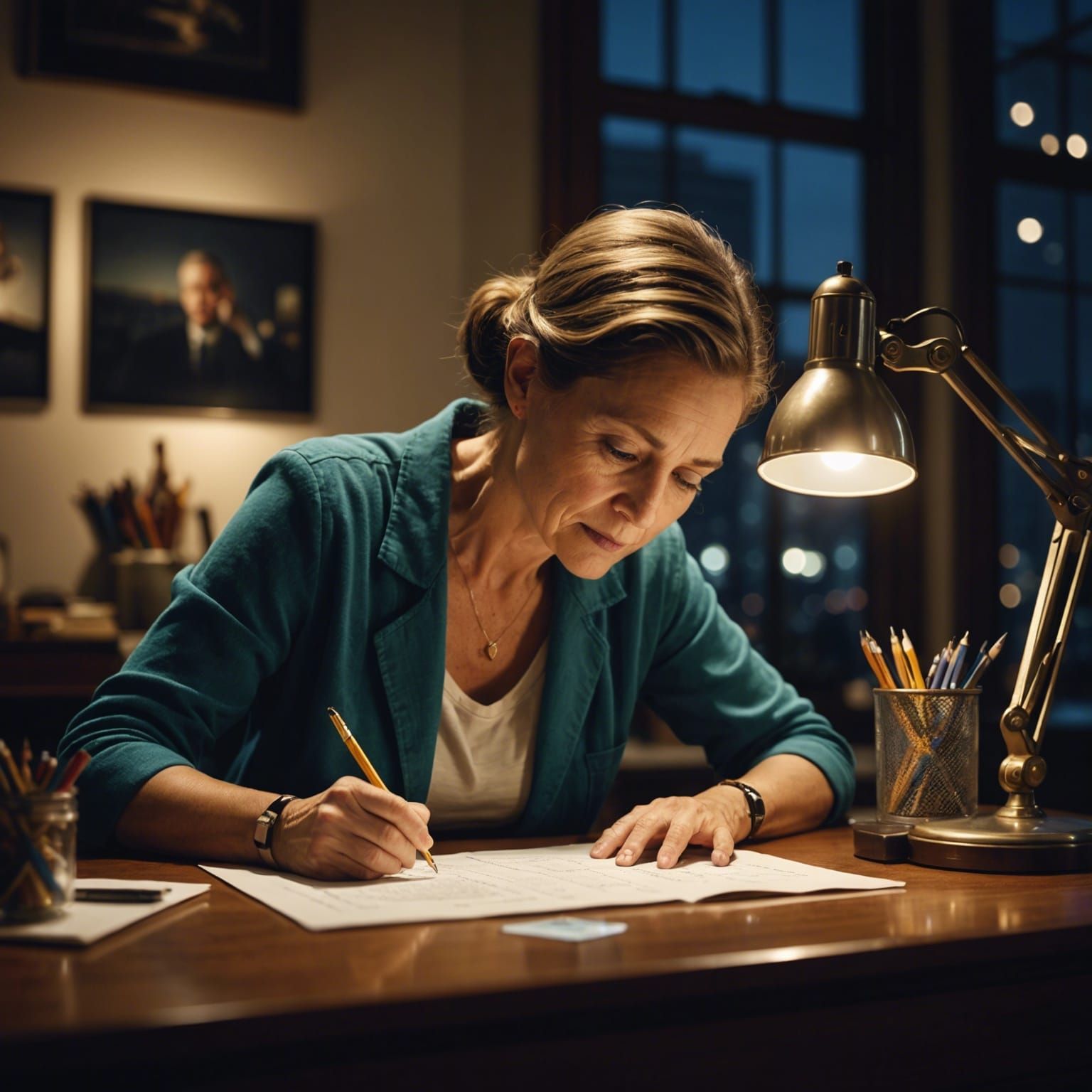 Working late - AI Generated Artwork - NightCafe Creator