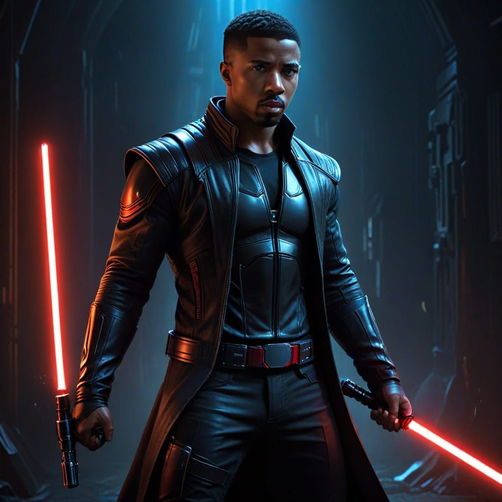 Sith Lord Michael B. Jordan in Dramatic Lighting - AI Art