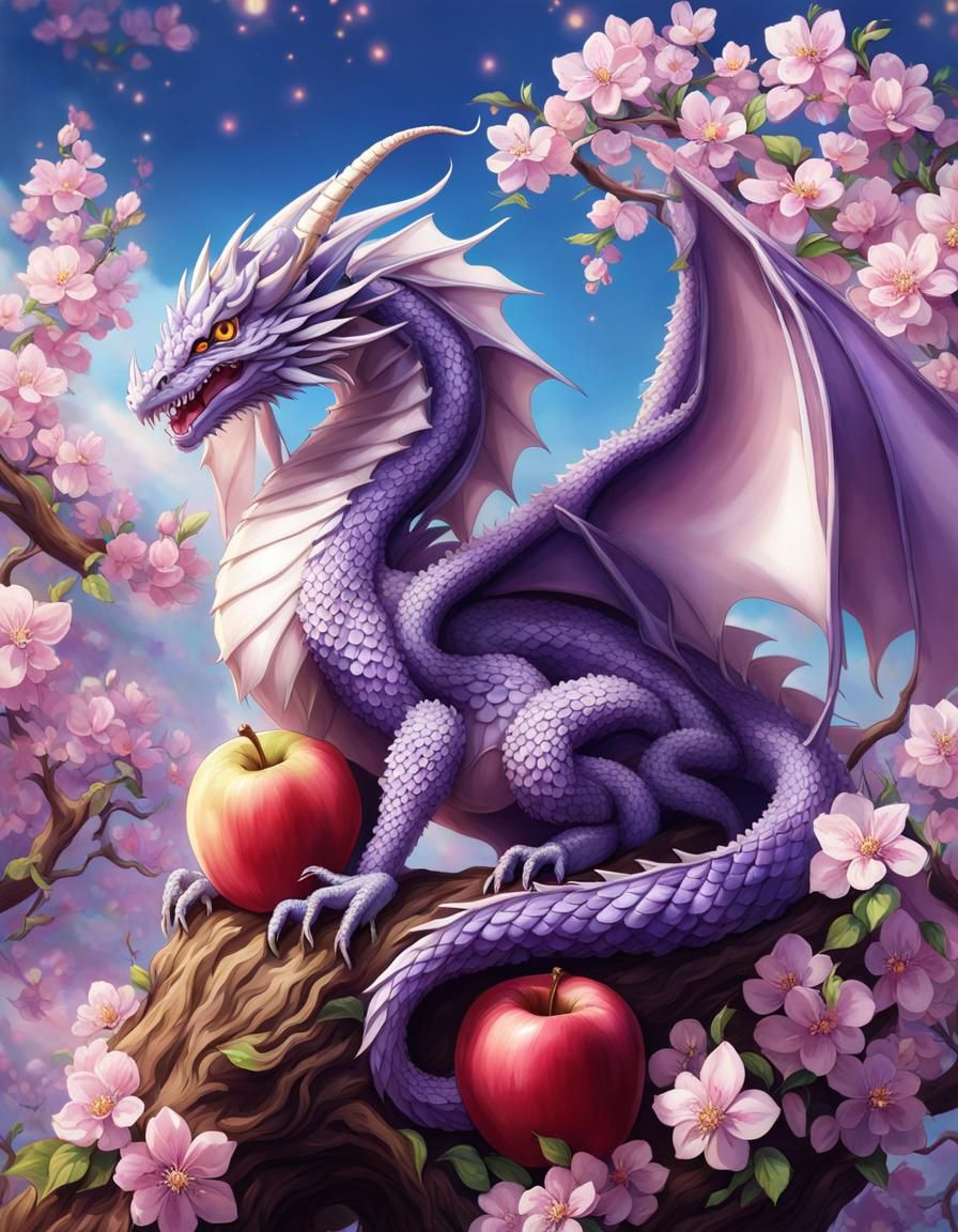Apple Blossom Dragon - AI Generated Artwork - NightCafe Creator
