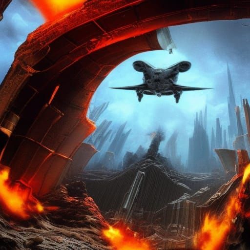 BABYLON APOCALIPTIC WAR FUTURE FANTASY DYSTOPIAN WORLD HELL ENTRANCE ...