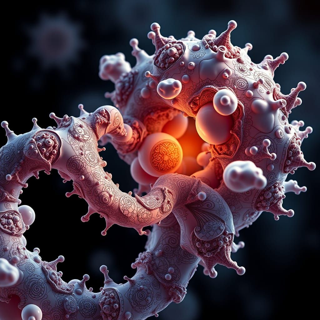 bacterial infection - Fractal Vortex of Microbial Chaos