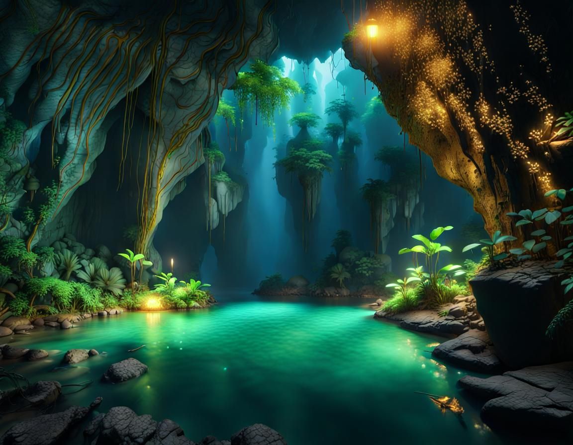 Deep into the cave - AI Generated Artwork - NightCafe Creator