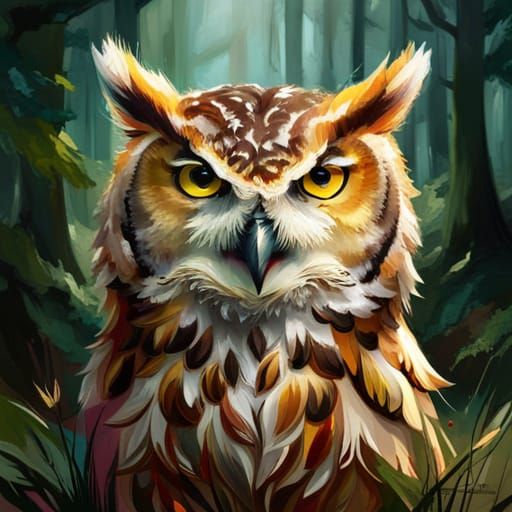 Owl test #4 - AI Generated Artwork - NightCafe Creator