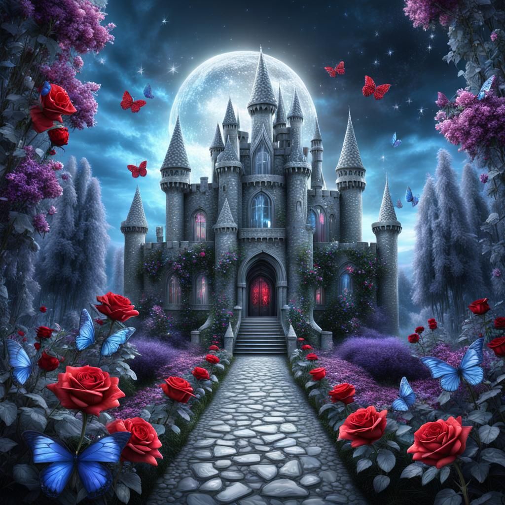 Castle and roses garden - AI Generated Artwork - NightCafe Creator