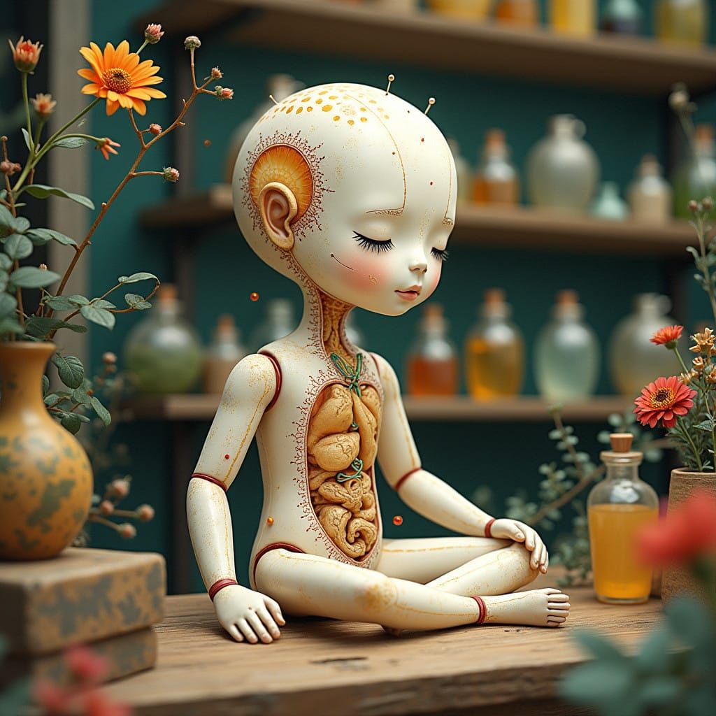 Acupuncture meridian doll. 2 - Enchanted Acupuncture Meridia...