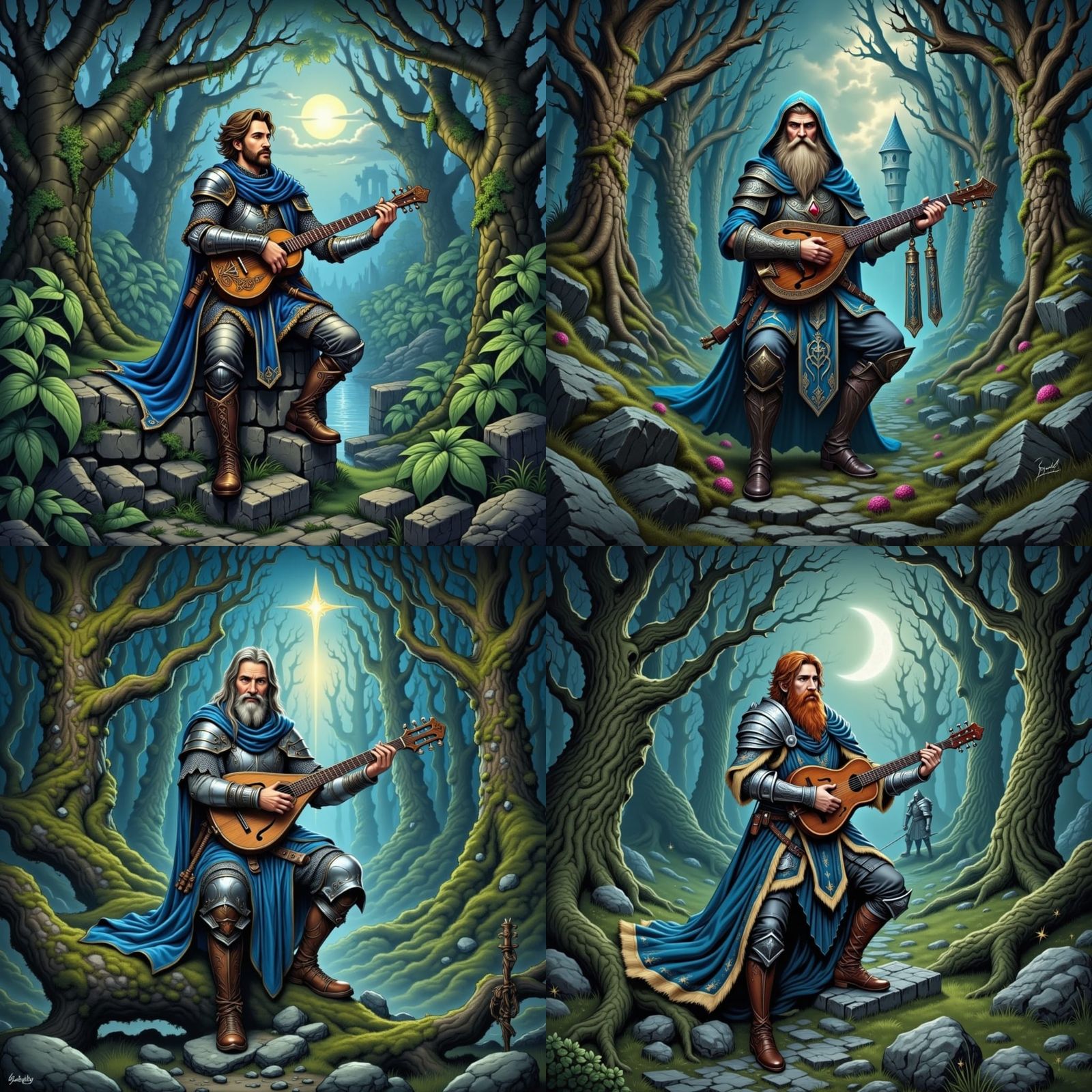 Fantasy character sheet bards - Medieval Fantasy Bard in Arm...