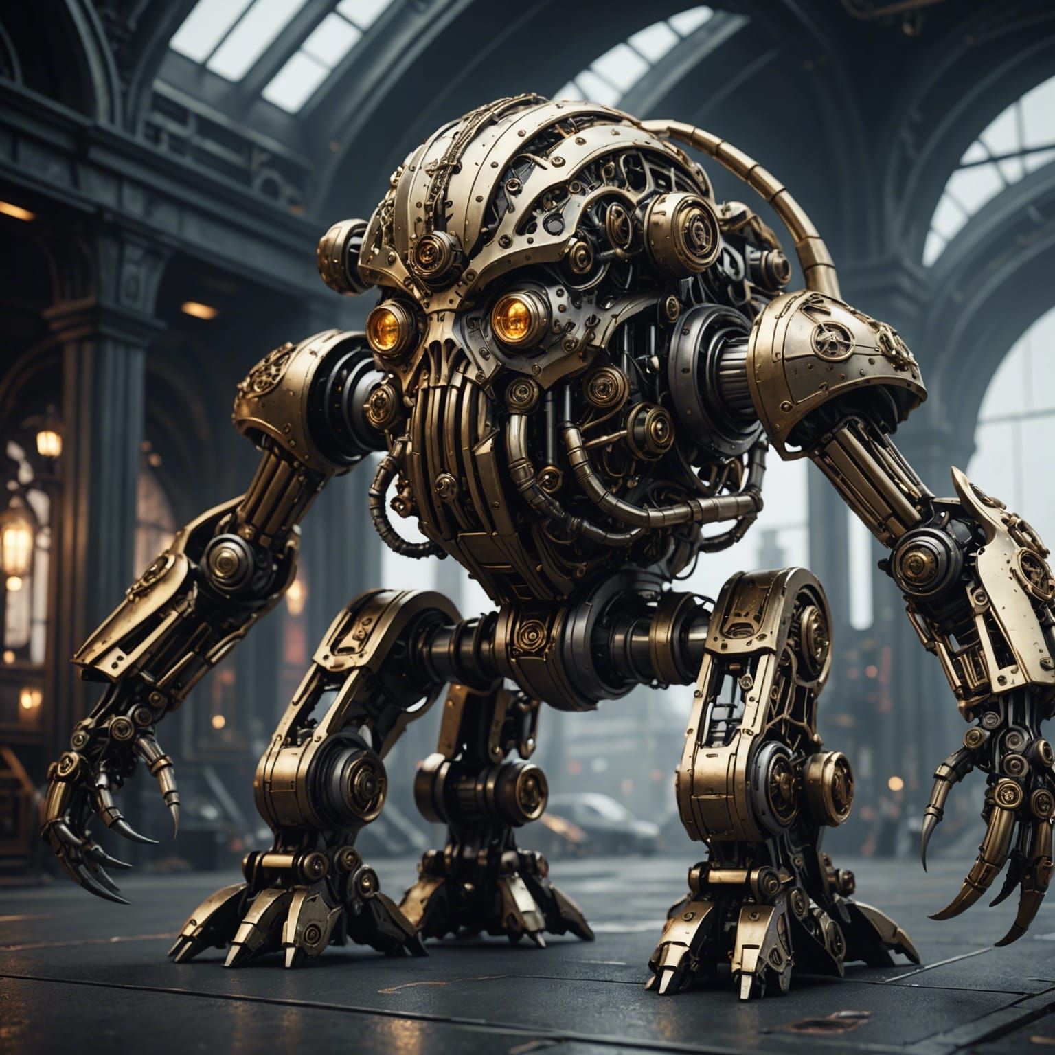 Mechanical steampunk cthulhu - AI Generated Artwork - NightCafe Creator