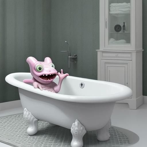 pink thingy bathing - AI Generated Artwork - NightCafe Creator