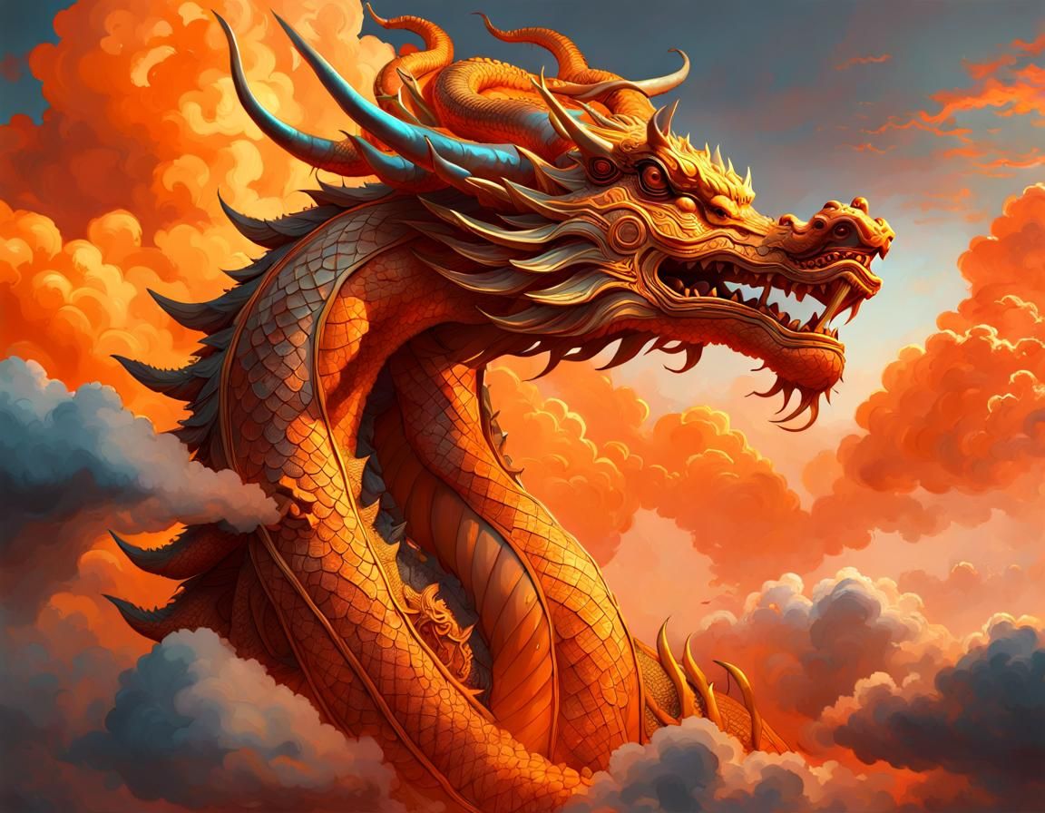 orange dragon - AI Generated Artwork - NightCafe Creator