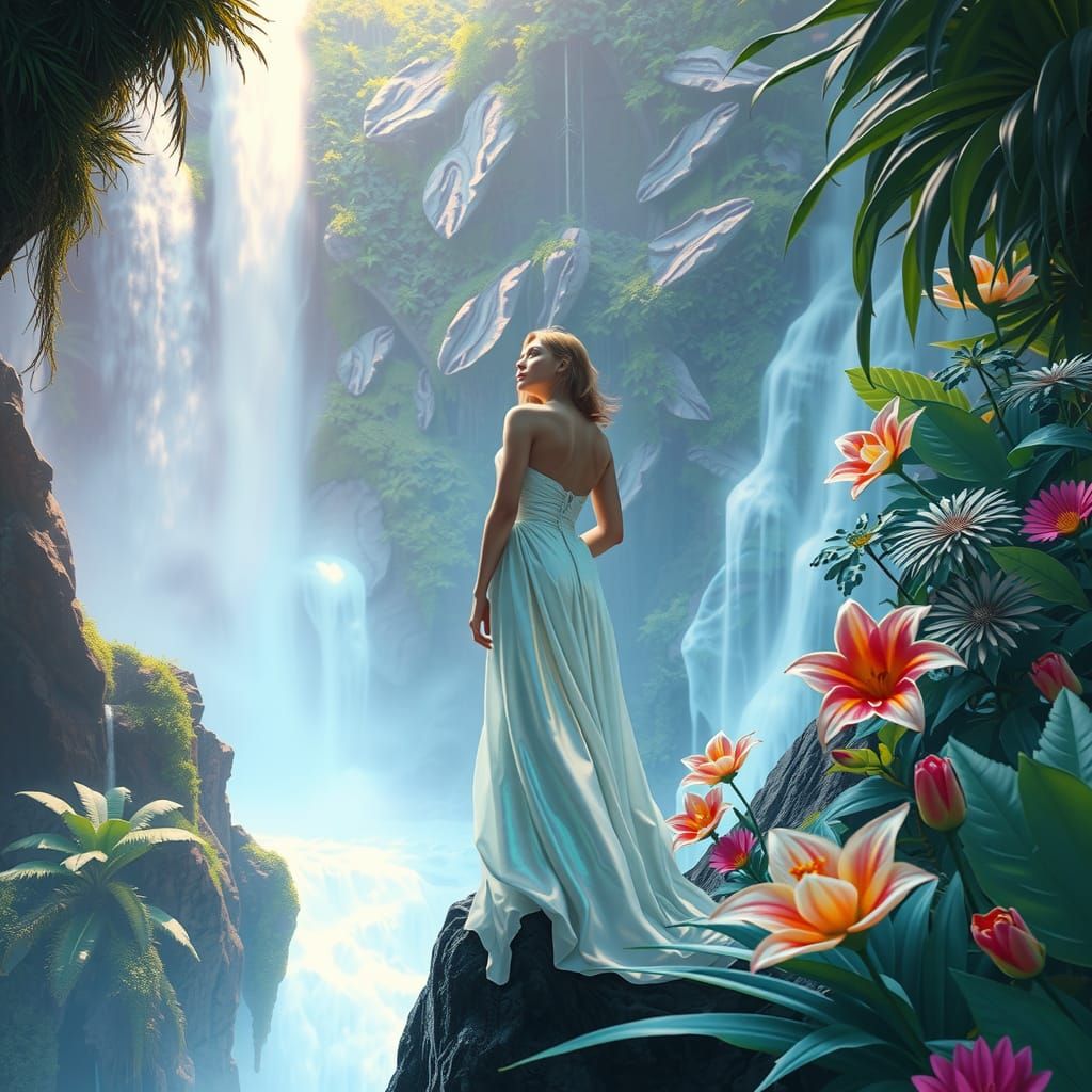 Waterfall… - AI Generated Artwork - NightCafe Creator