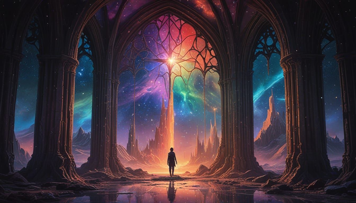 Exploring Cosmic Cathedral - Cosmic Cathedral: Surreal Oil P...