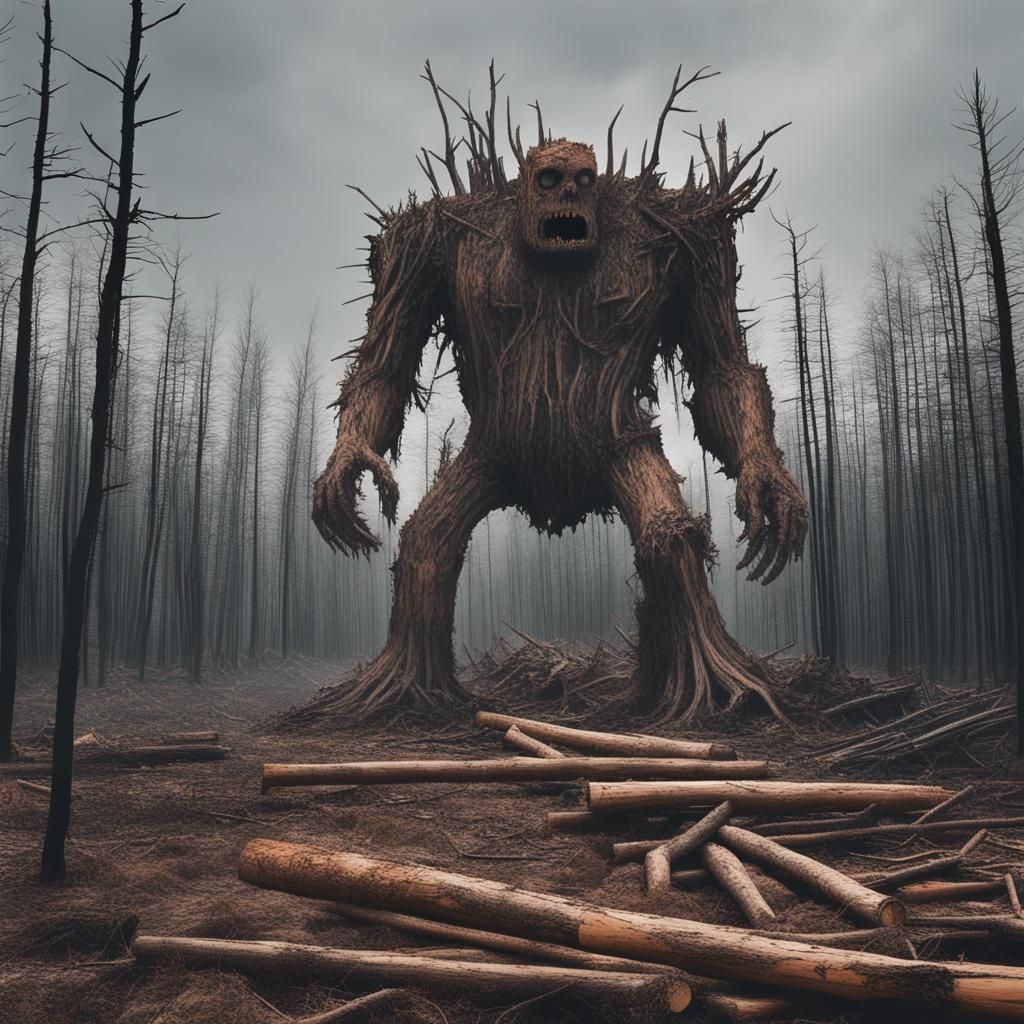 Pollution Monster Series: Deforestation - AI Generated Artwork ...