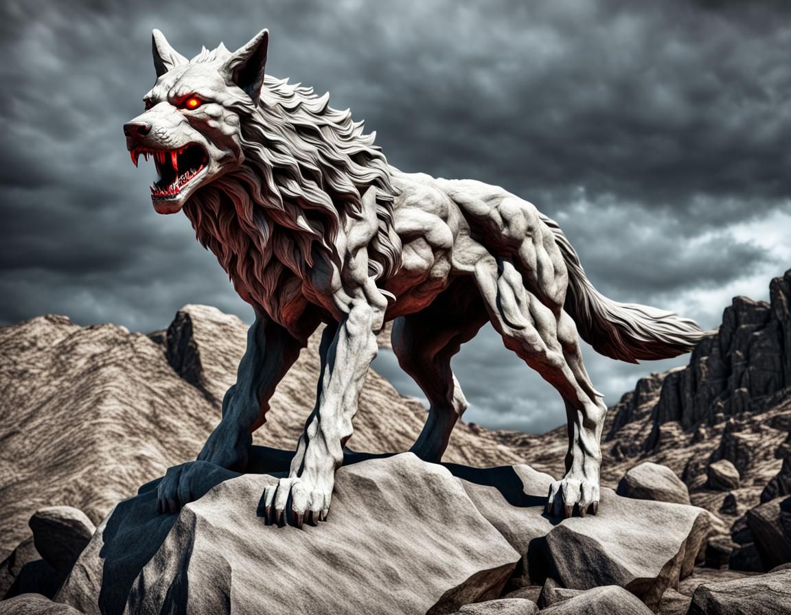 Stone wolf - AI Generated Artwork - NightCafe Creator