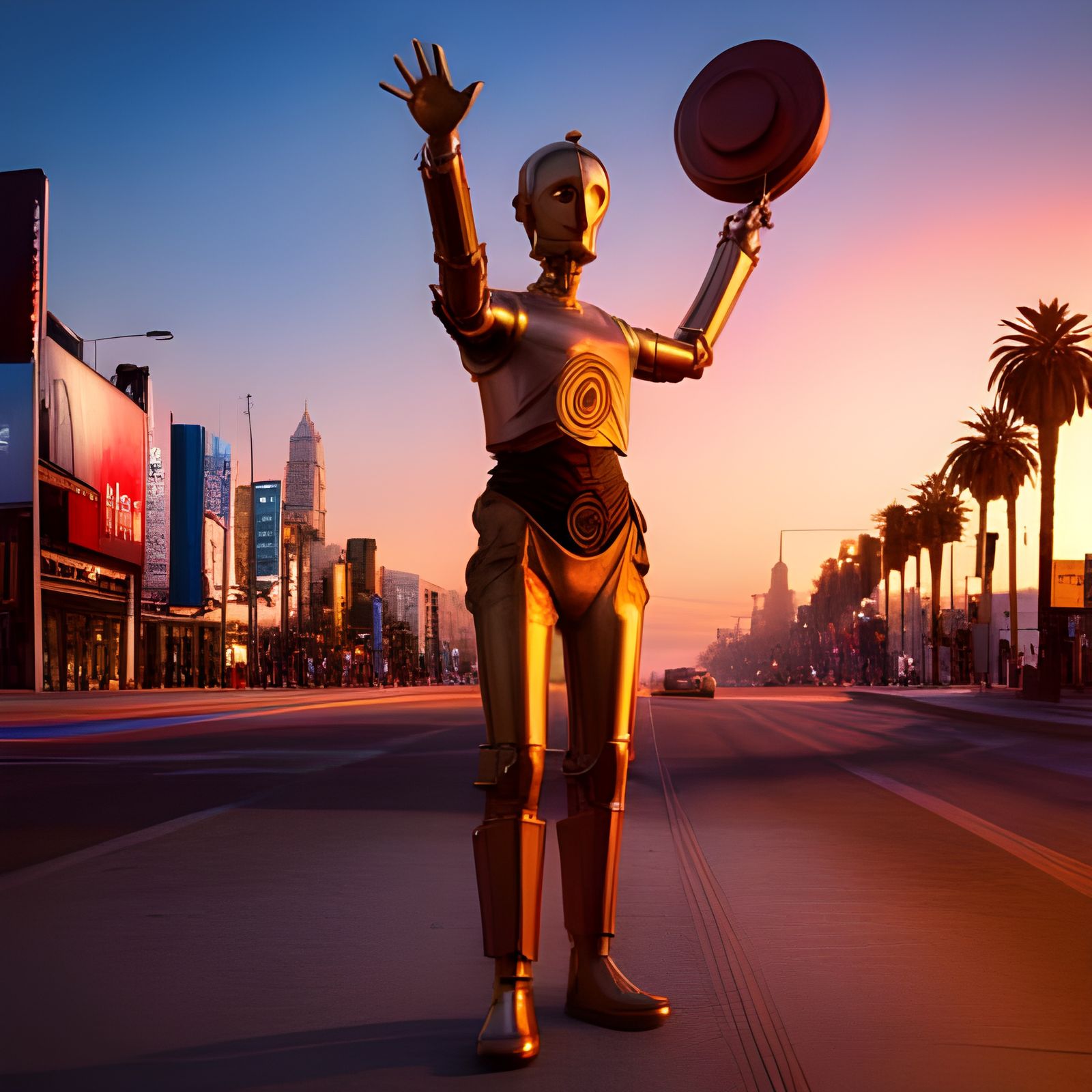 crossing guard bot 3000 - AI Generated Artwork - NightCafe Creator