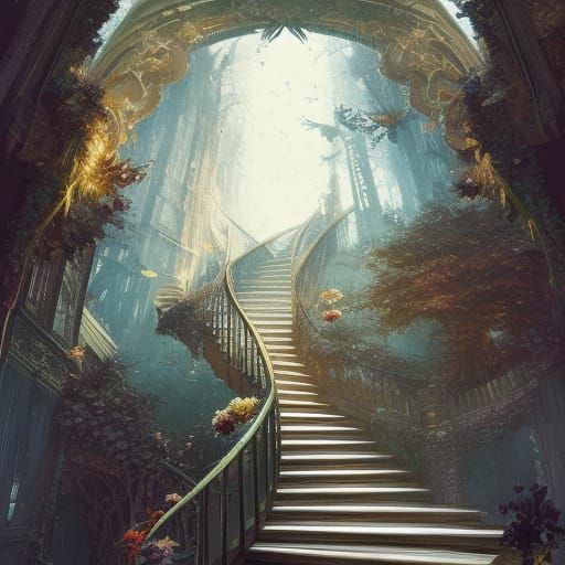 Epic staircase - AI Generated Artwork - NightCafe Creator