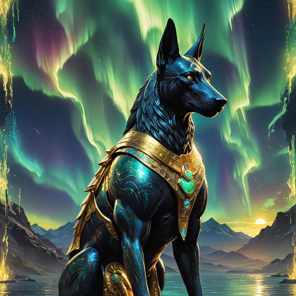 Northern Lights Anubis : Feral ; Armored - AI Generated Artwork ...