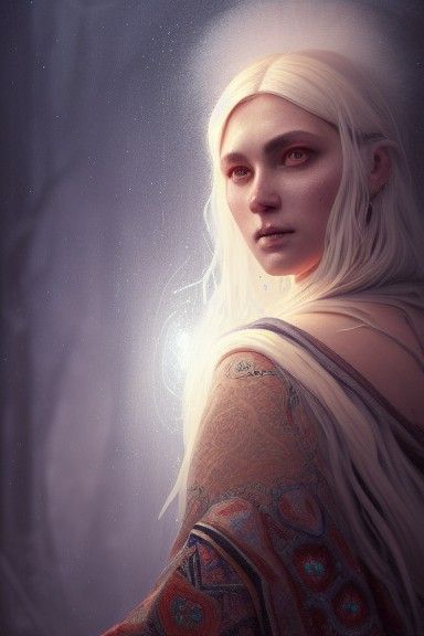 Norse Mythology: the Seeress, Narrator of the Voluspa : r/nightcafe