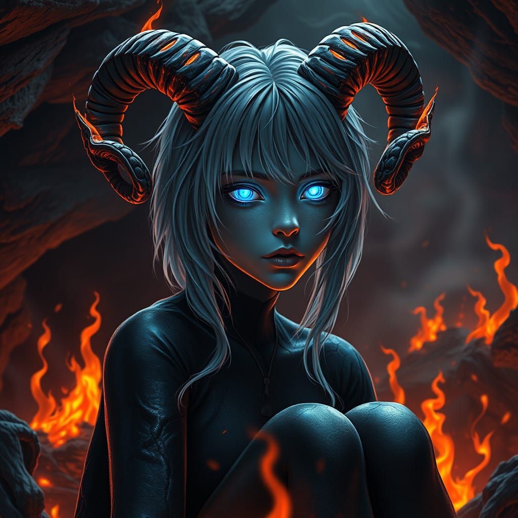 "In the infernal depths of Hell, where the air crackles with heat and ...