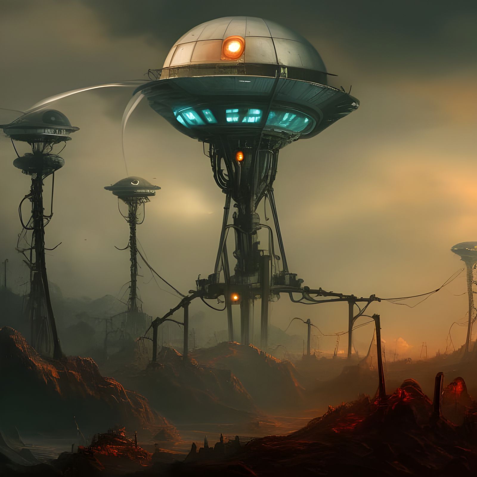 Alien Energy Plant - AI Generated Artwork - NightCafe Creator