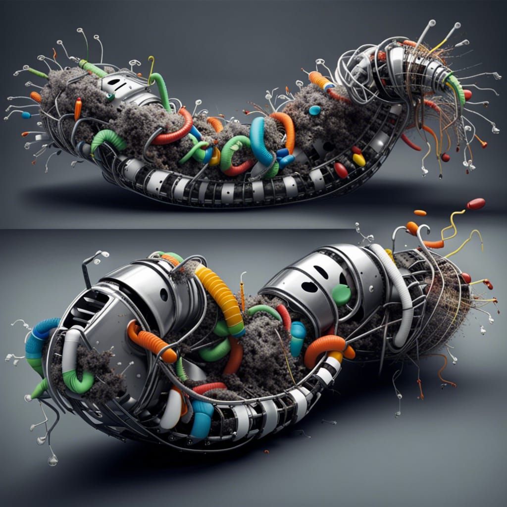 Robotic worms made from recycled parts cleaning the earth of plastic ...
