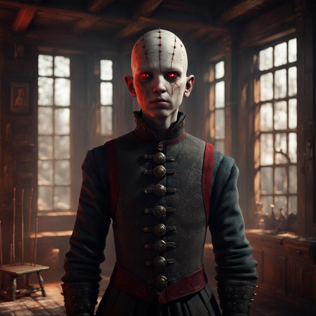 Pinhead childhood - AI Generated Artwork - NightCafe Creator