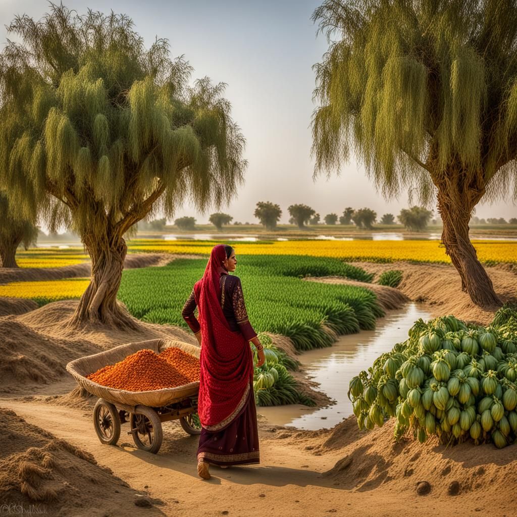 Farm life in the province of Sindh, Pakistan - AI Generated Artwork ...
