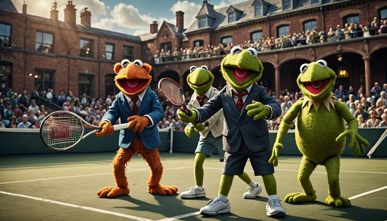 Muppets playing tennis - AI Generated Artwork - NightCafe Creator