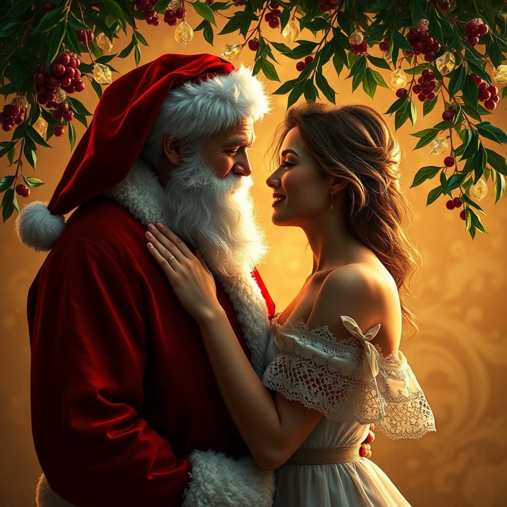 I saw Mommy kissing Santa Claus underneath the mistletoe last night.