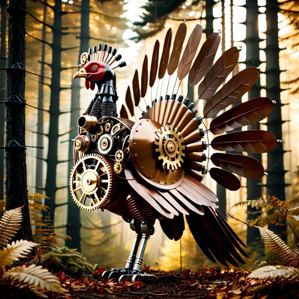 Wild Mechanical Turkey - AI Generated Artwork - NightCafe Creator
