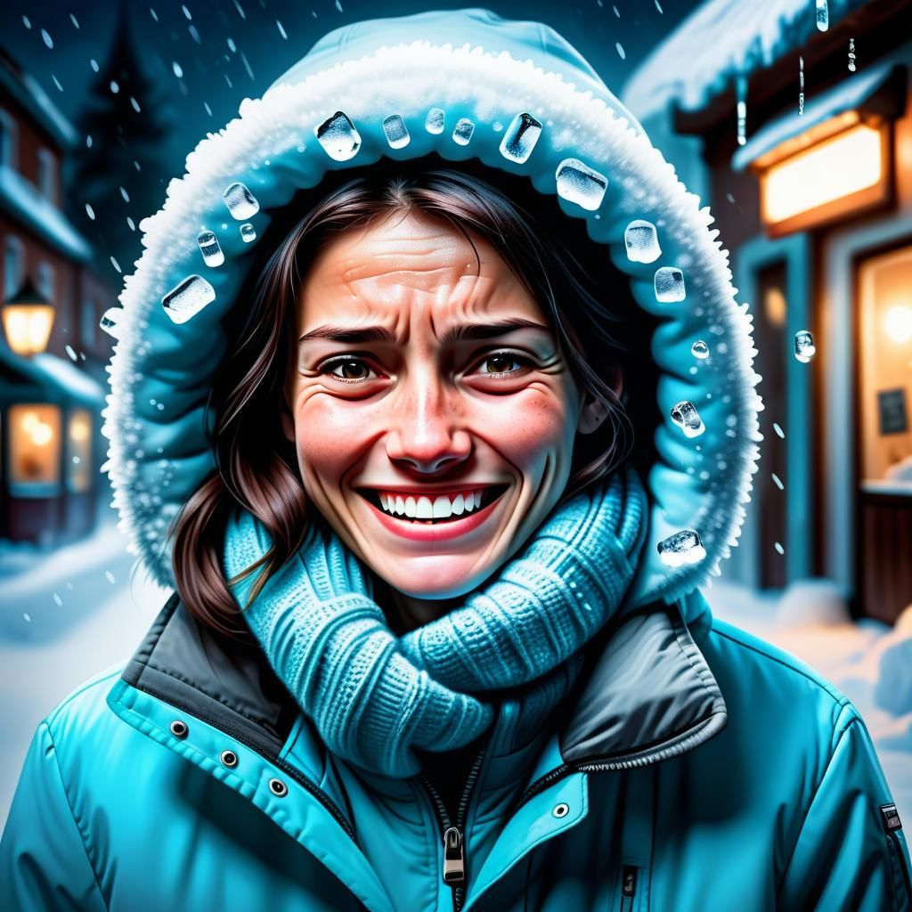 An ice-cold woman, expressing a fake, light smile. She is unfeeling ...