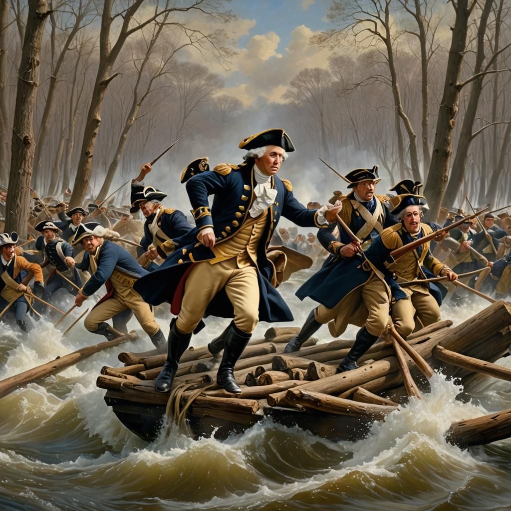 Continental Army Crossing the Delaware River - AI Generated Artwork ...