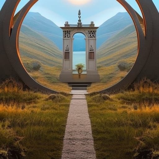 a mysterious portal that leads to another universe. With an earthy ...