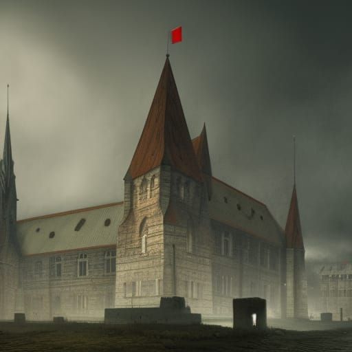 Denmark is a prison, Hamlet, detailed, creepy, scary, monumental ...