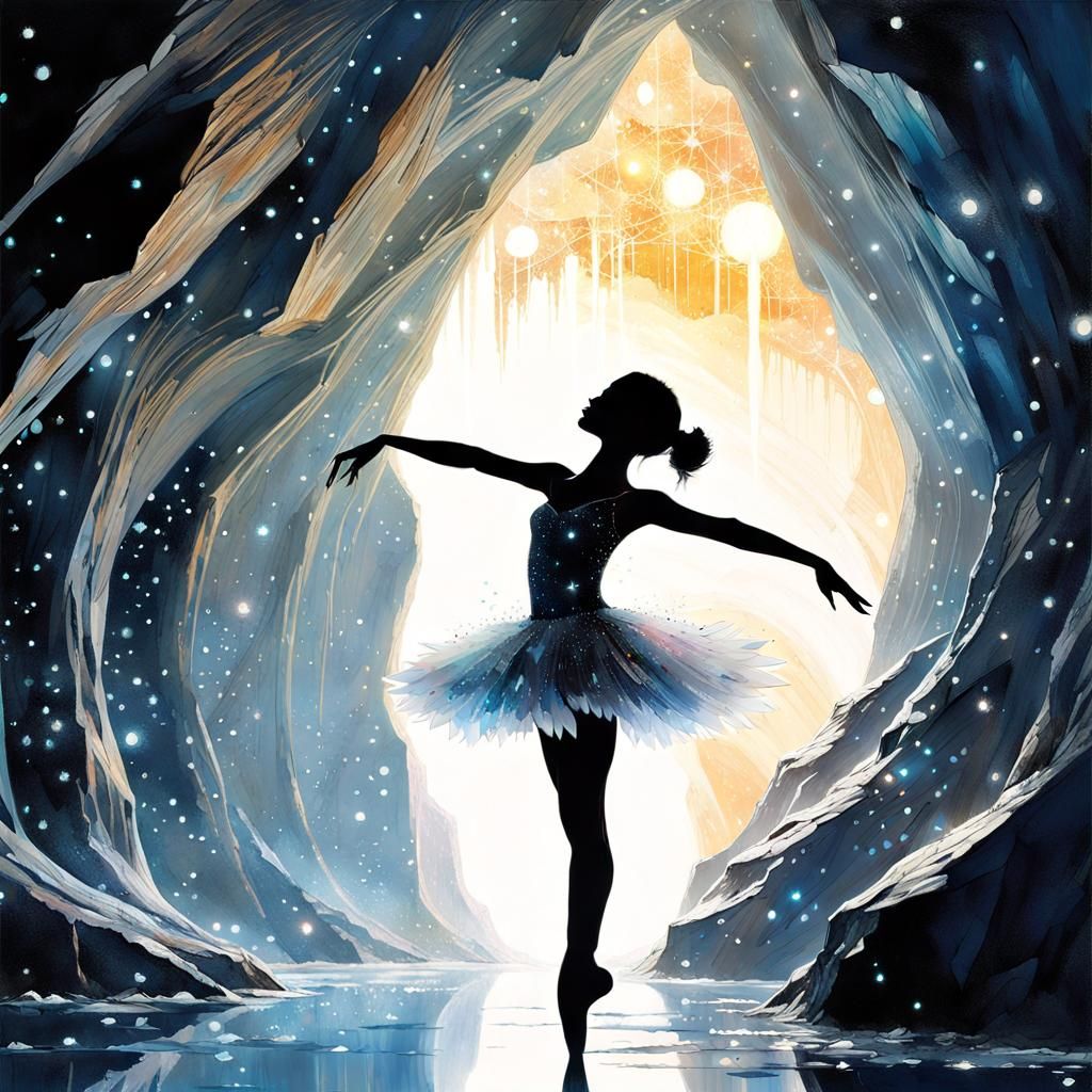 Ballerina in a crystal cave - AI Generated Artwork - NightCafe Creator