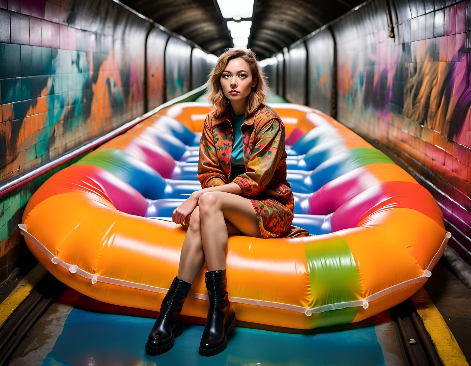 Tunnel lady - AI Generated Artwork - NightCafe Creator