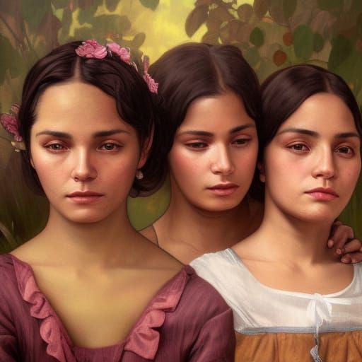 Rosaura, Tita, and Gertrudis - AI Generated Artwork - NightCafe Creator