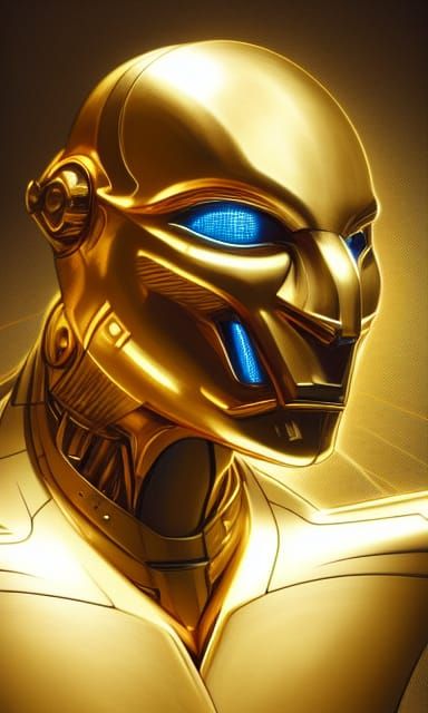 gold cyborg alien - AI Generated Artwork - NightCafe Creator