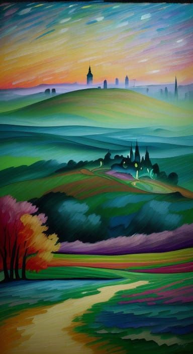 Dreamy Fairycore Landscape in Vibrant, Expressioni... - AI Art