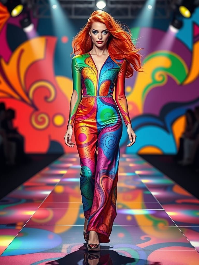 Colorful Abstract Runway Model - Colorful Abstract Runway Mo...