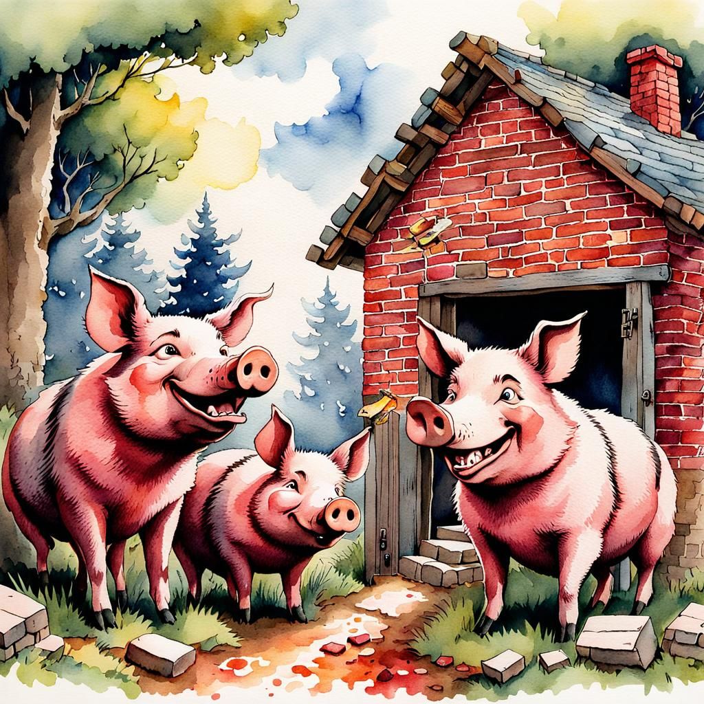 Three Little Pigs - AI Generated Artwork - NightCafe Creator