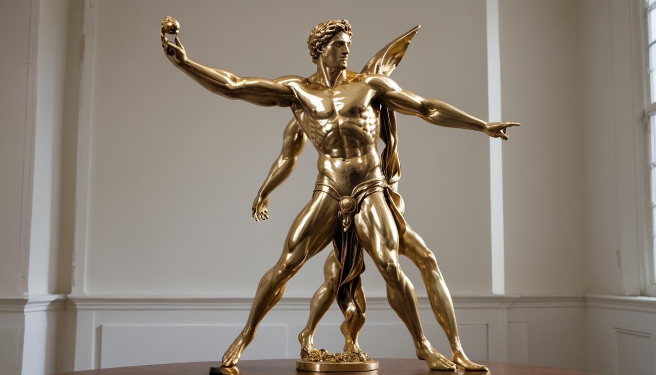 Greek god statue in discus throwing position - AI Generated Artwork ...